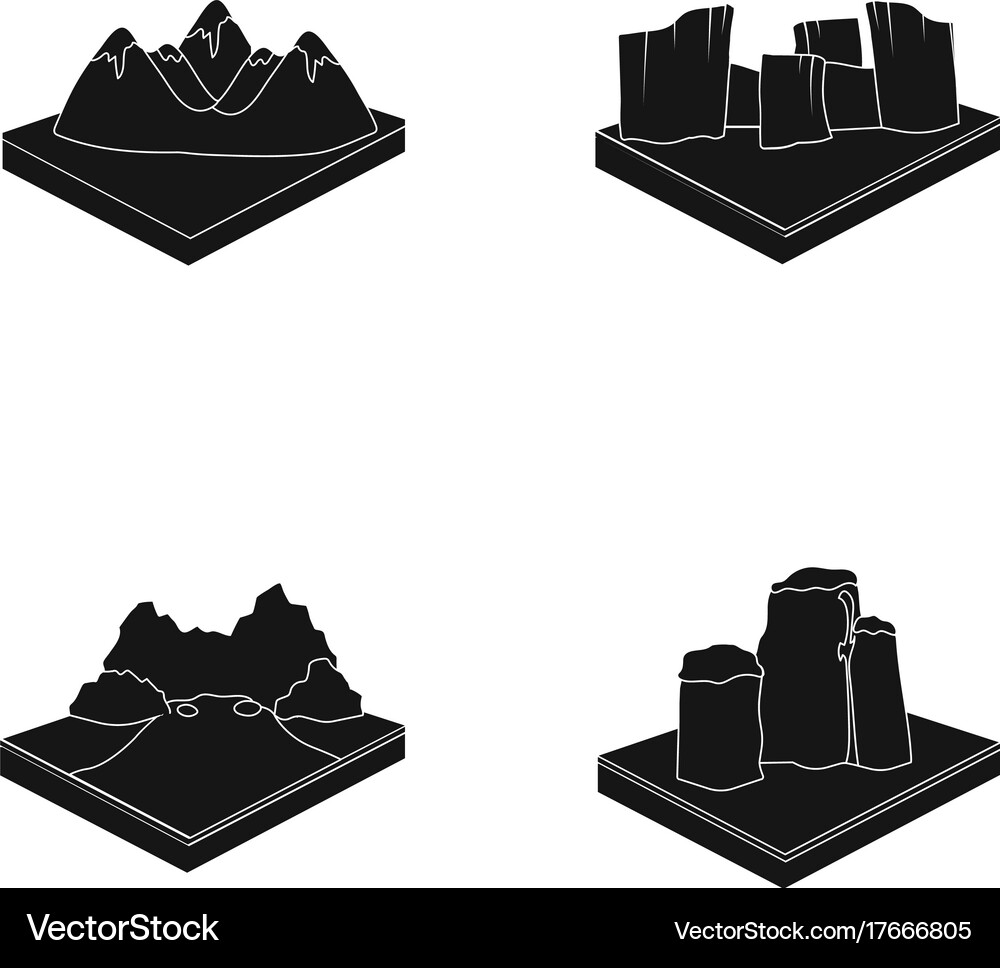 Mountains rocks and landscape relief and Vector Image