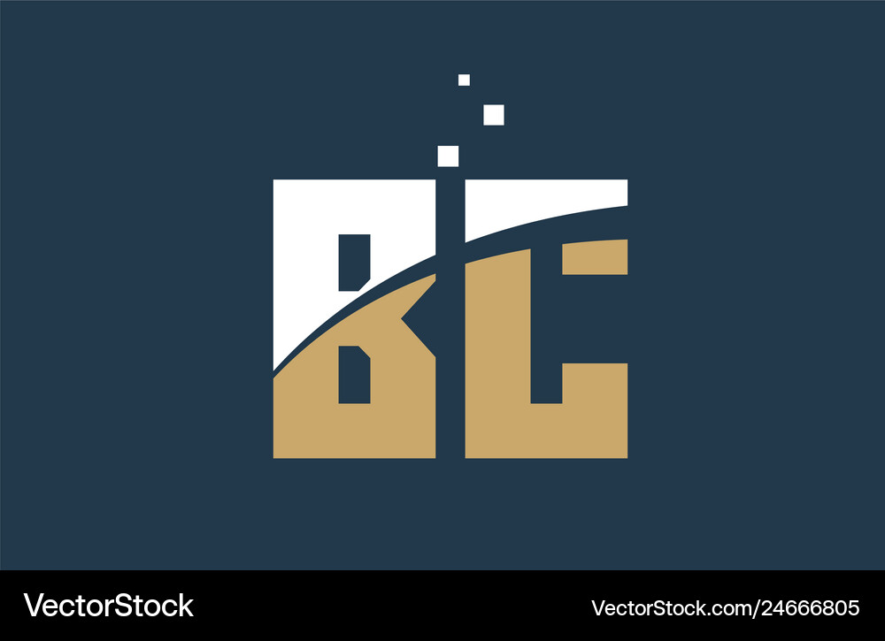 Pink grey alphabet letter combination bc b c Vector Image