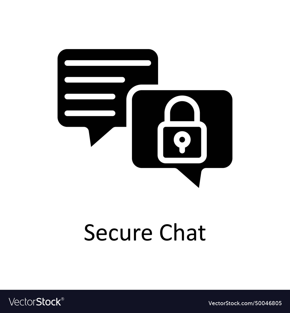 Secure chat solid icon style Royalty Free Vector Image