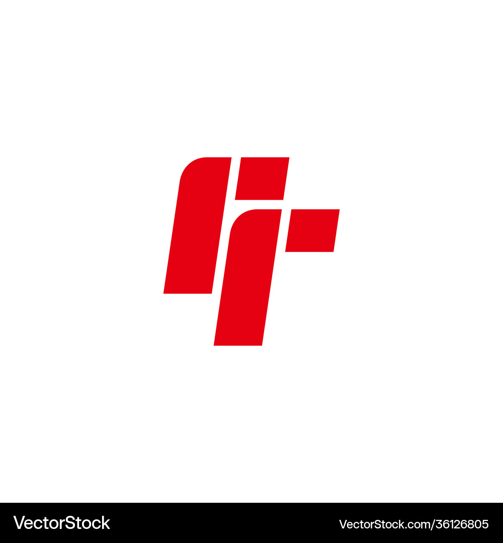 Simple geometric letter rr line logo Royalty Free Vector