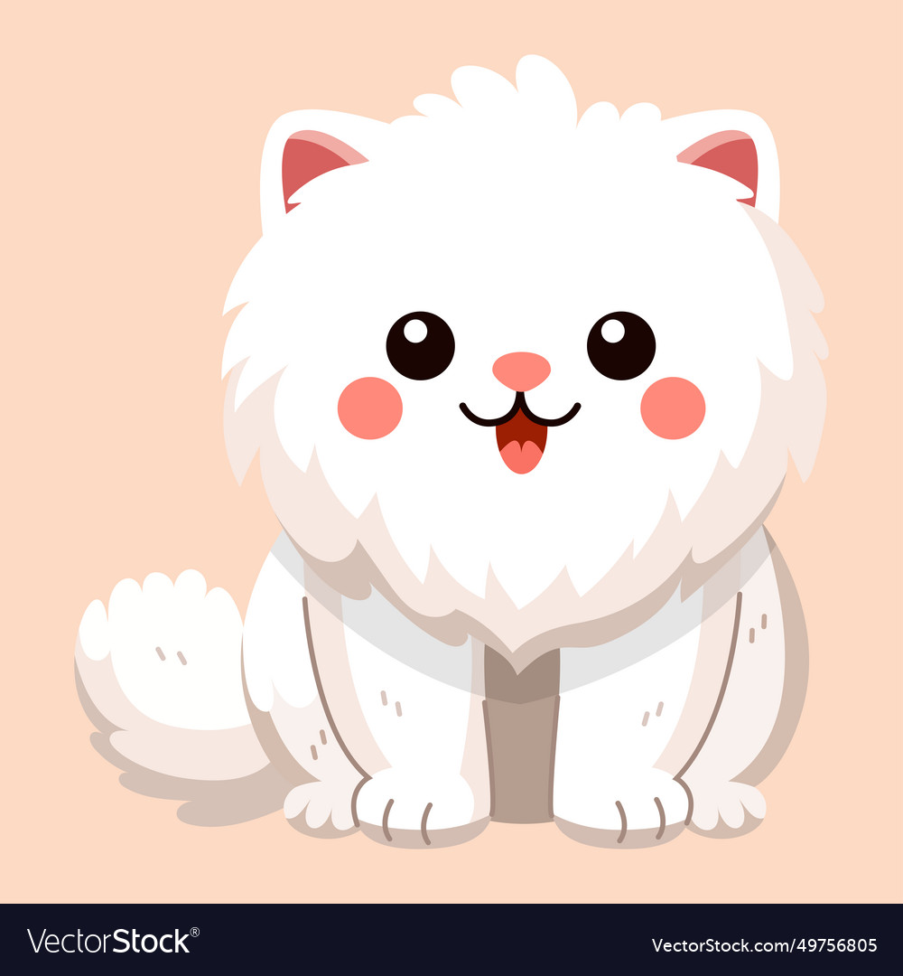 White cat Royalty Free Vector Image - VectorStock
