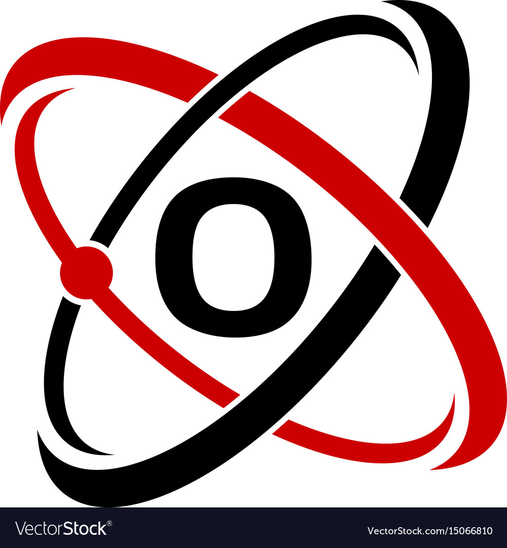 Atom technology initial o Royalty Free Vector Image