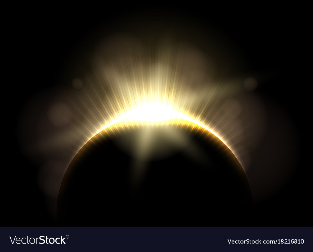 Beautiful astronomic solar moon eclipse Royalty Free Vector
