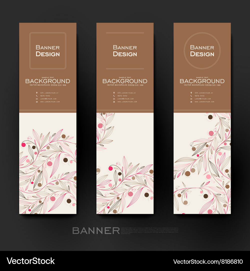 Beautiful banner template with floral Royalty Free Vector