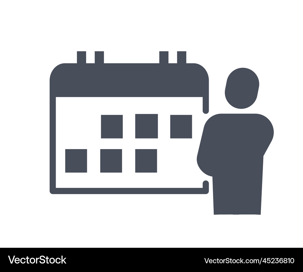 Calendar black and white icon Royalty Free Vector Image