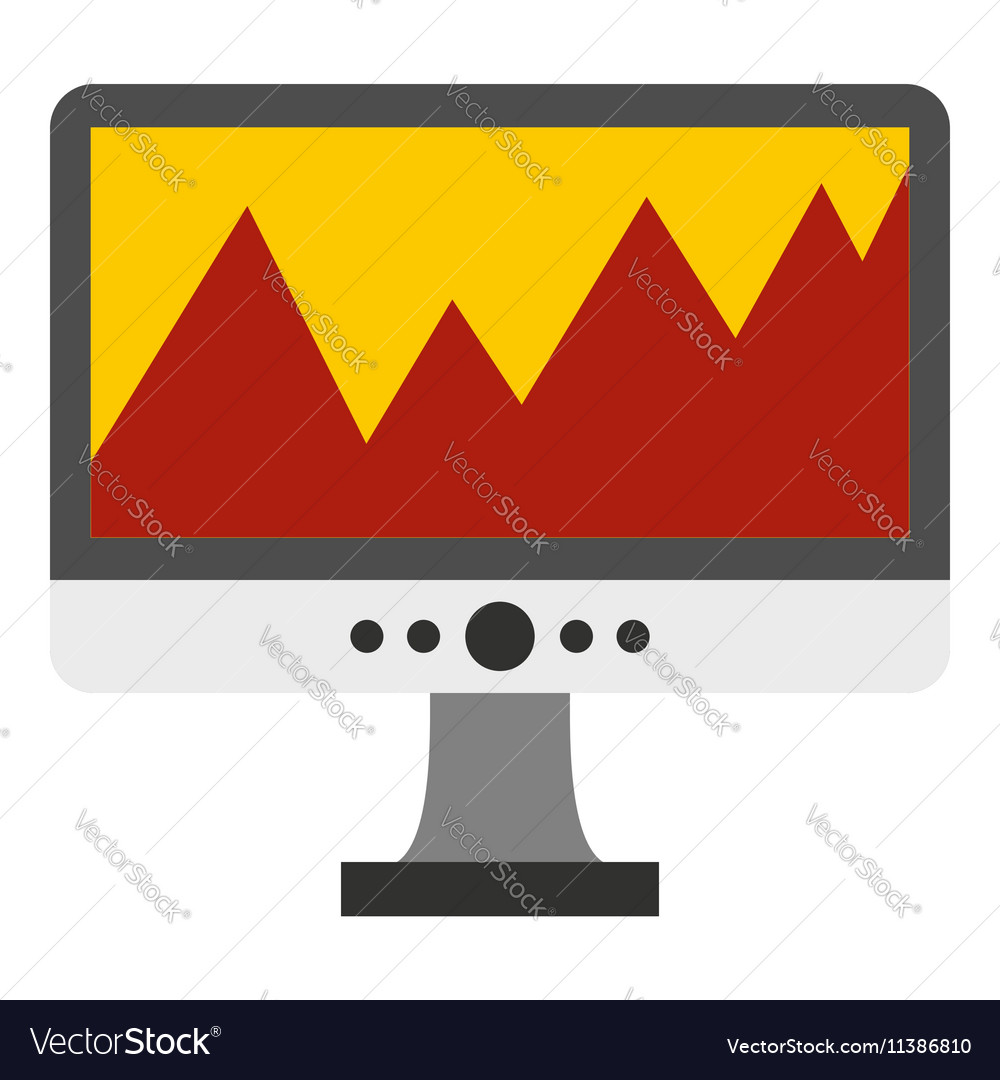 Computer icon flat style Royalty Free Vector Image