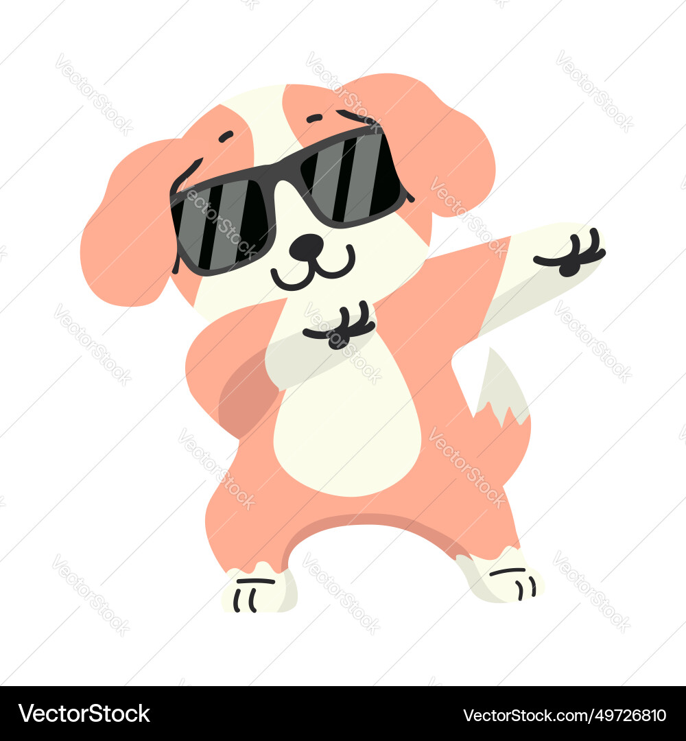Cute dabbing dog cartoon Royalty Free Vector Image