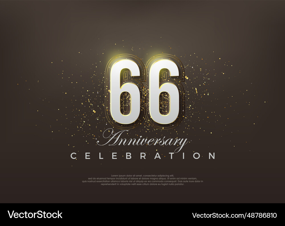 Elegant 66th anniversary number premium Royalty Free Vector