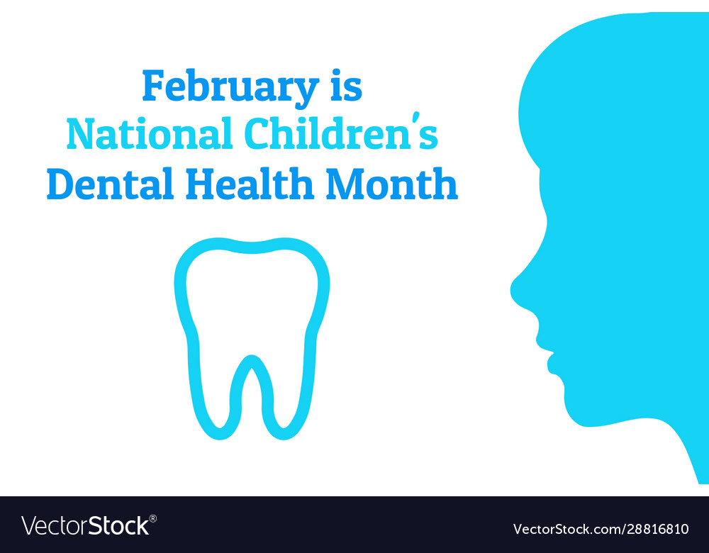 February is national children dental health month Vector Image