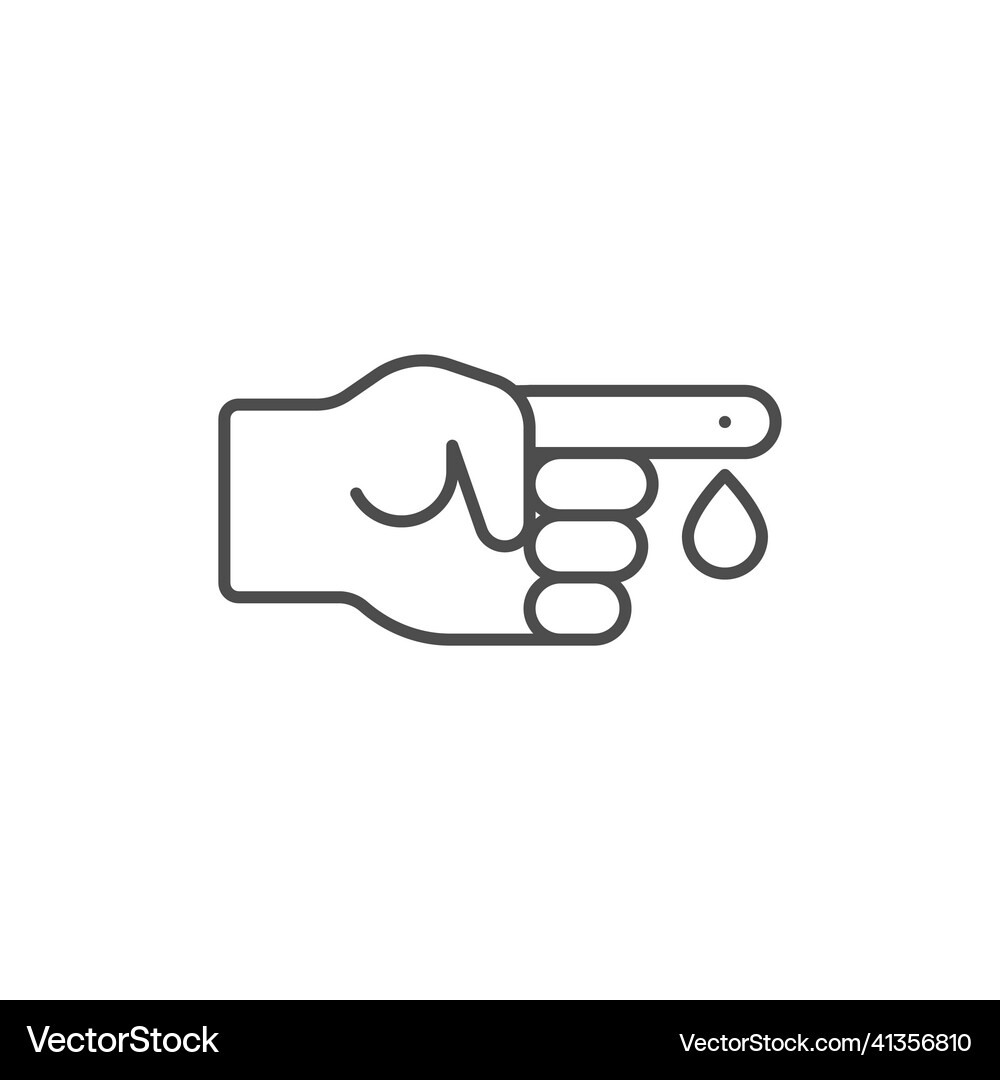 Finger blood test line icon linear style sign Vector Image