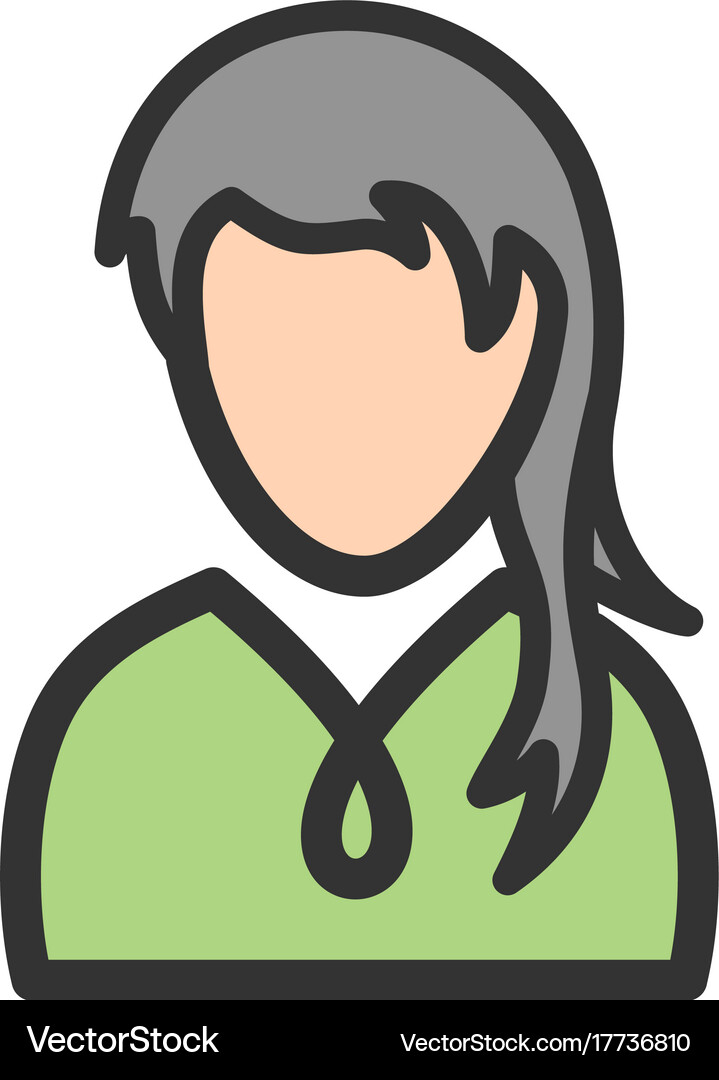 Girl with ponytail Royalty Free Vector Image - VectorStock