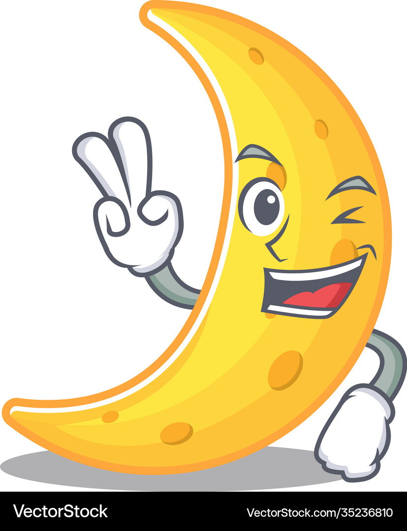 Happy crescent moon cartoon design concept Vector Image