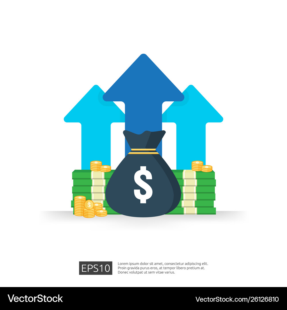 Income salary dollar rate increase statistic Vector Image