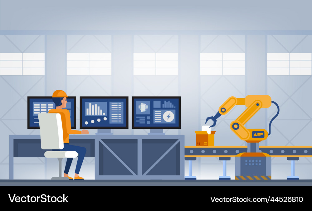 Industry 40 smart factory concept technology Vector Image