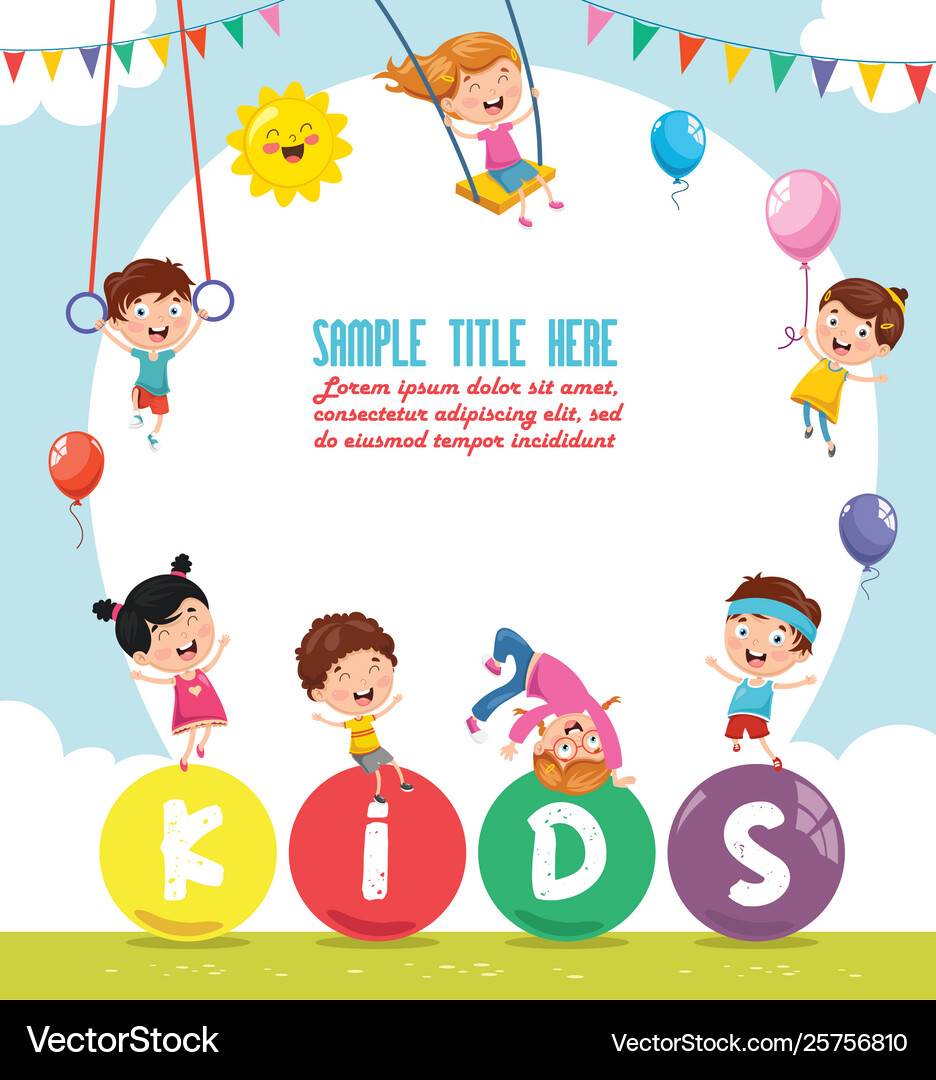 Kids colorful landscape Royalty Free Vector Image
