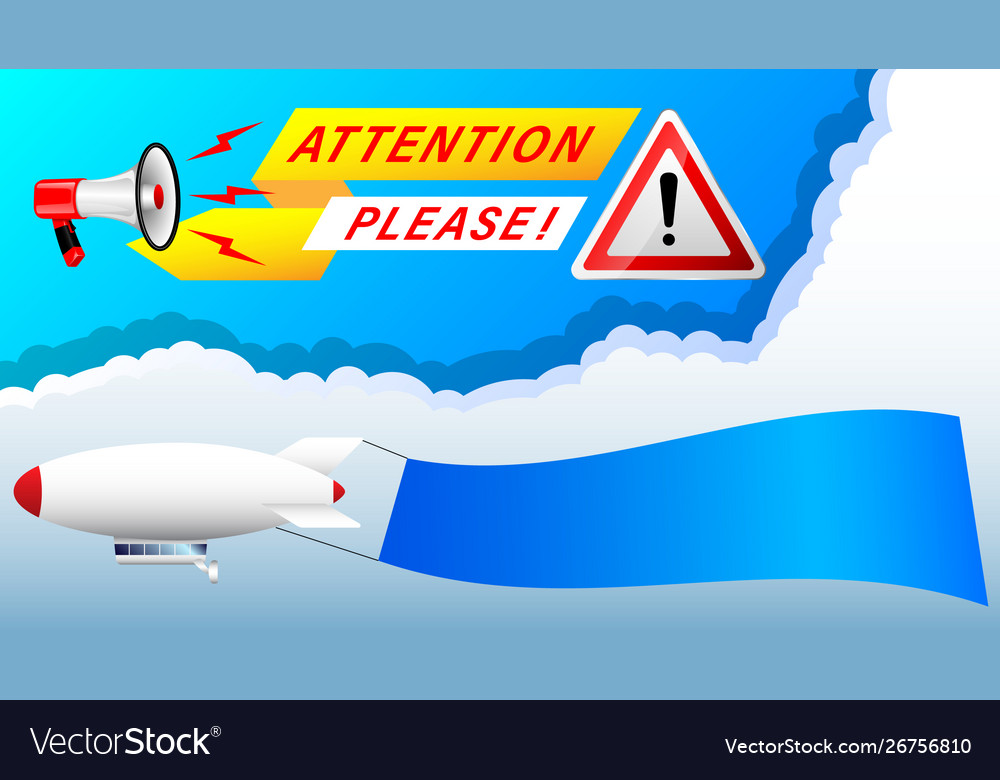 Megaphone attention please Royalty Free Vector Image