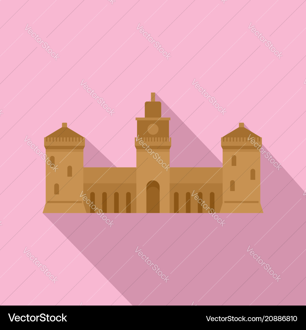 Old castle icon flat style Royalty Free Vector Image