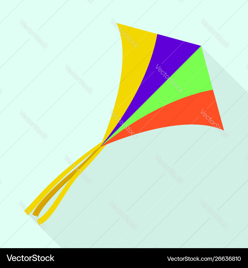 Paper colorful kite icon flat style Royalty Free Vector