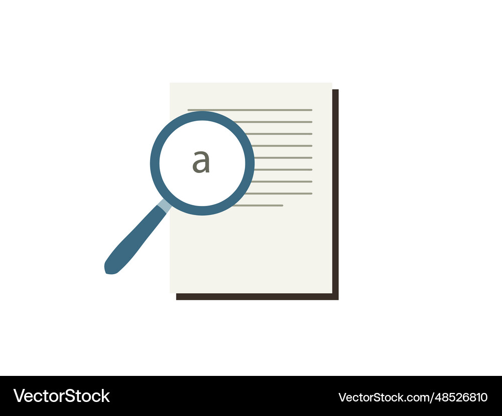 Paper document and magnifying glass business Vector Image