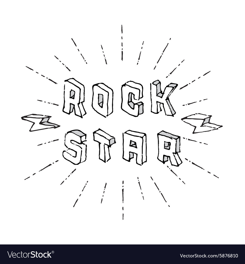 Rock star badge - original lettering Royalty Free Vector
