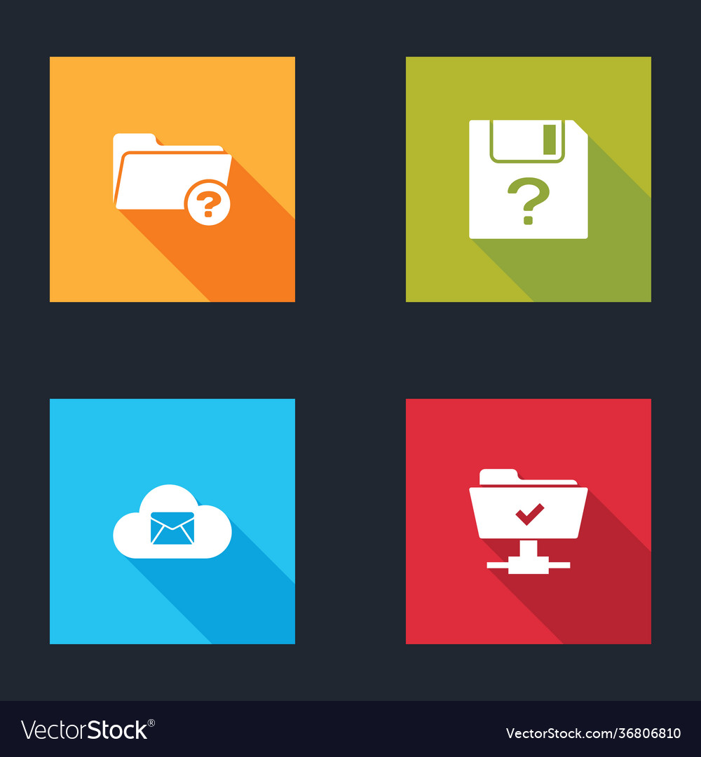 Set unknown directory document cloud mail server Vector Image