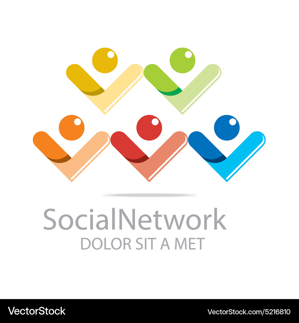 Social network people colorful design symbol Vector Image