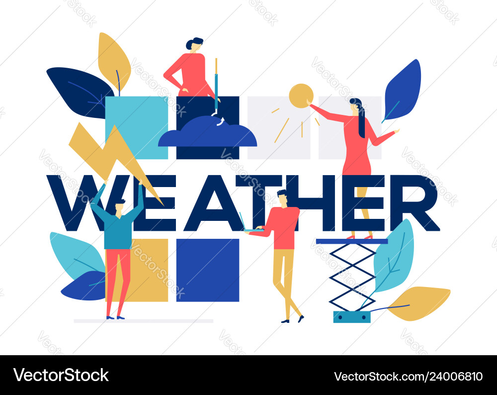 Weather concept - colorful flat design style Vector Image