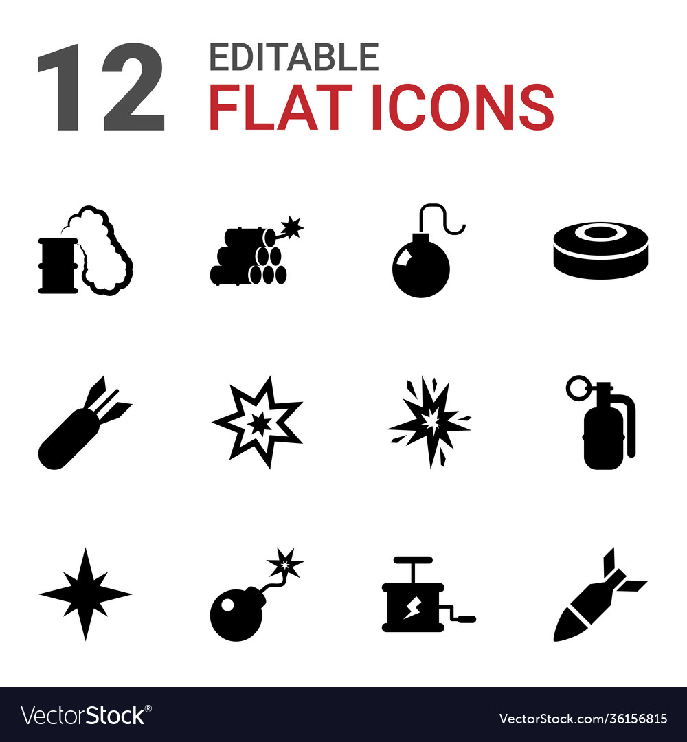 12 explode icons Royalty Free Vector Image - VectorStock
