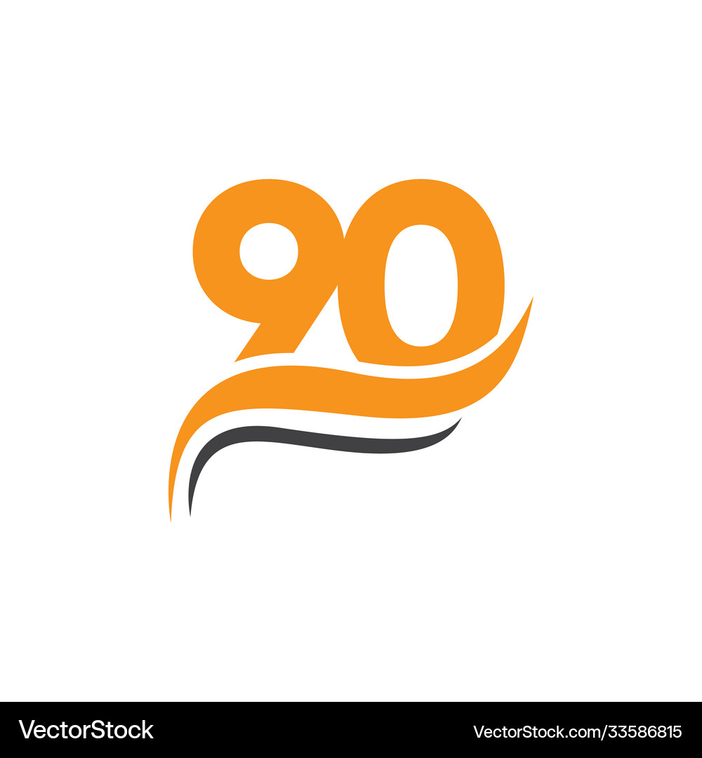 90 years anniversary celebrations template design Vector Image