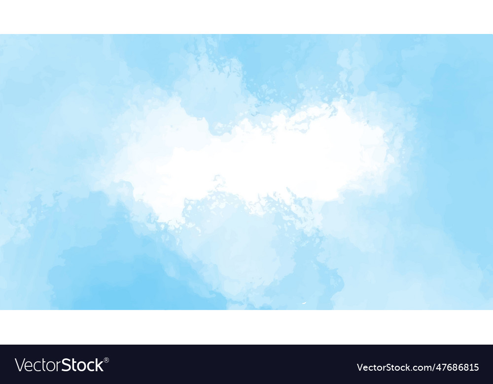 Abstract blue watercolor backgroundhand painted Vector Image