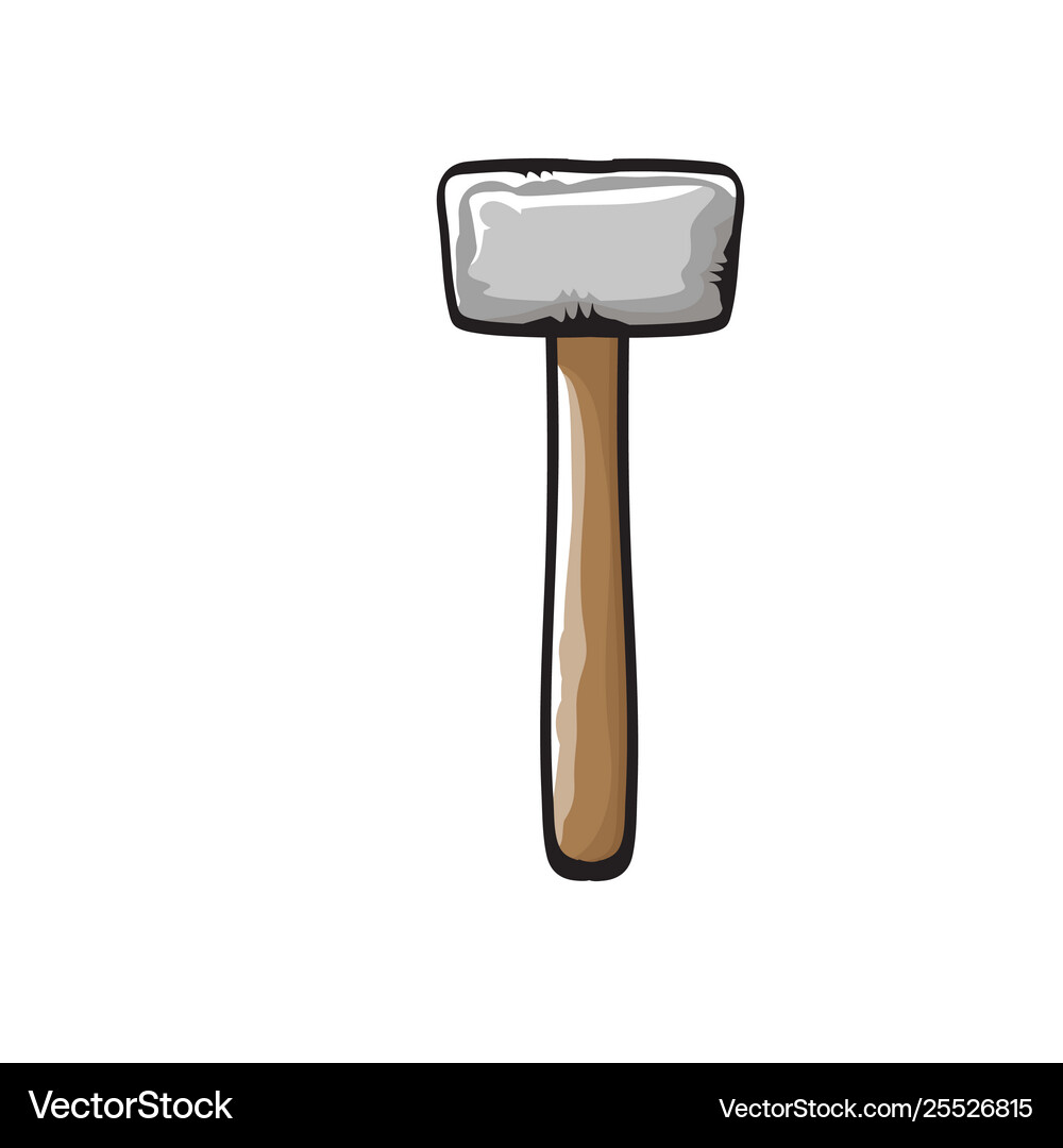 Cartoon hammer isolated on white background Vector Image