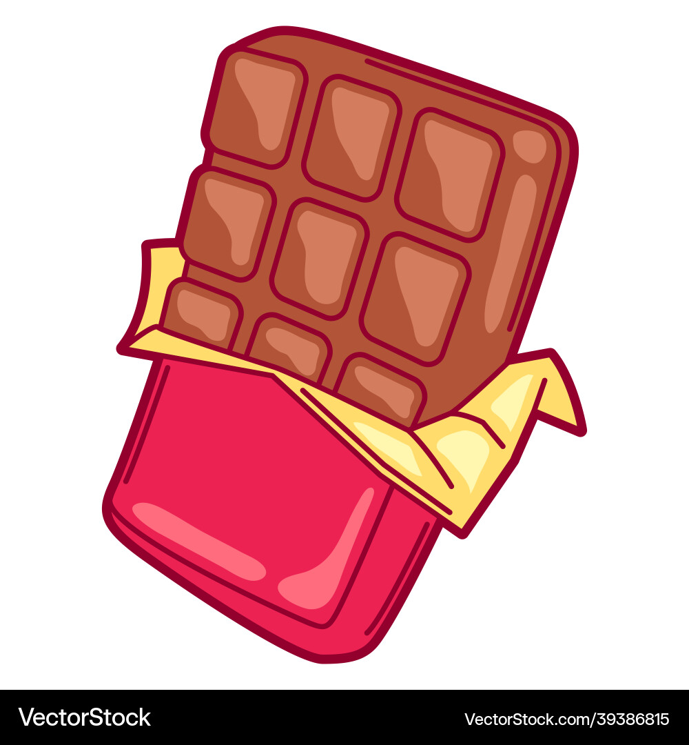 Chocolate tile in cartoon style Royalty Free Vector Image