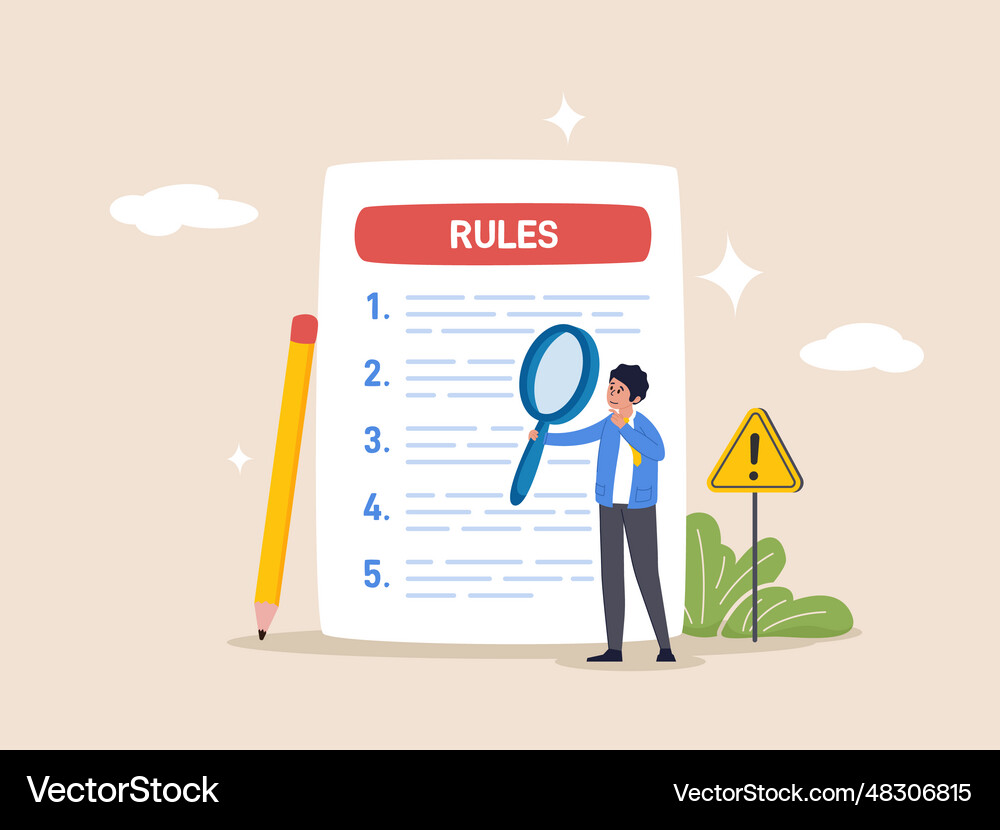 Company policy concept rules and regulations Vector Image