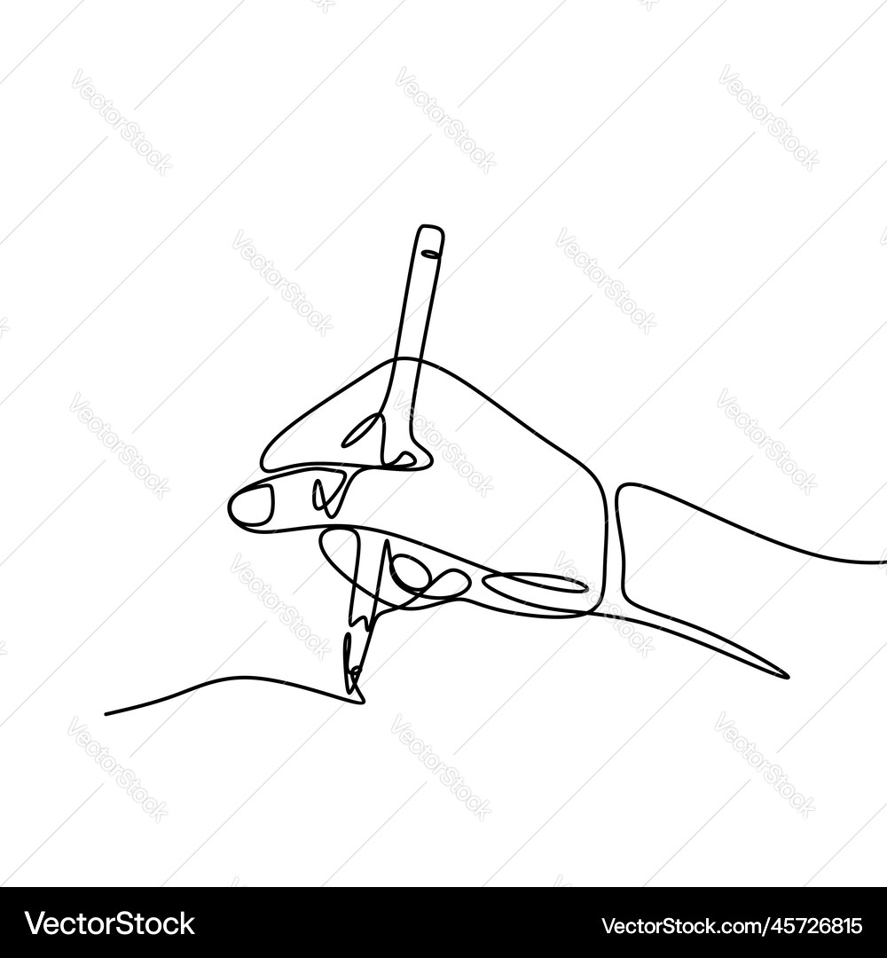 Continuous one line drawing hand palm fingers Vector Image