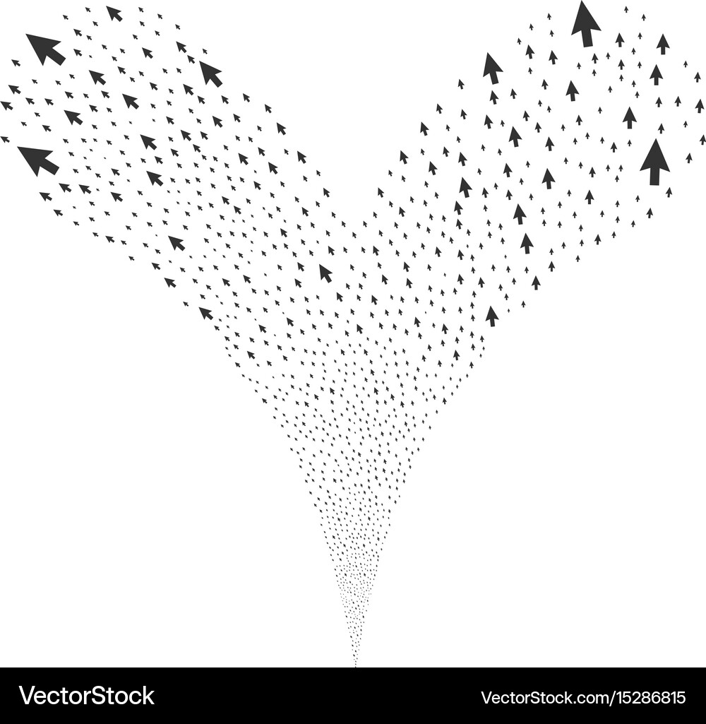 Cursor arrow fountain stream Royalty Free Vector Image