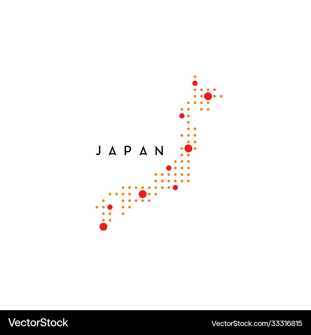 Dotted jaapan map logo design inspiration Vector Image