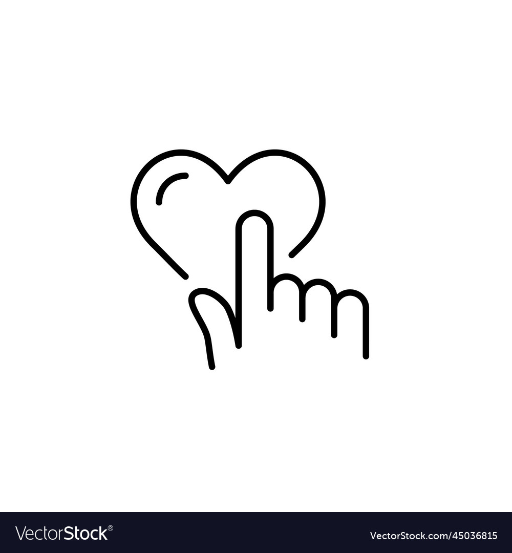 Finger tapping on a heart sending positive Vector Image