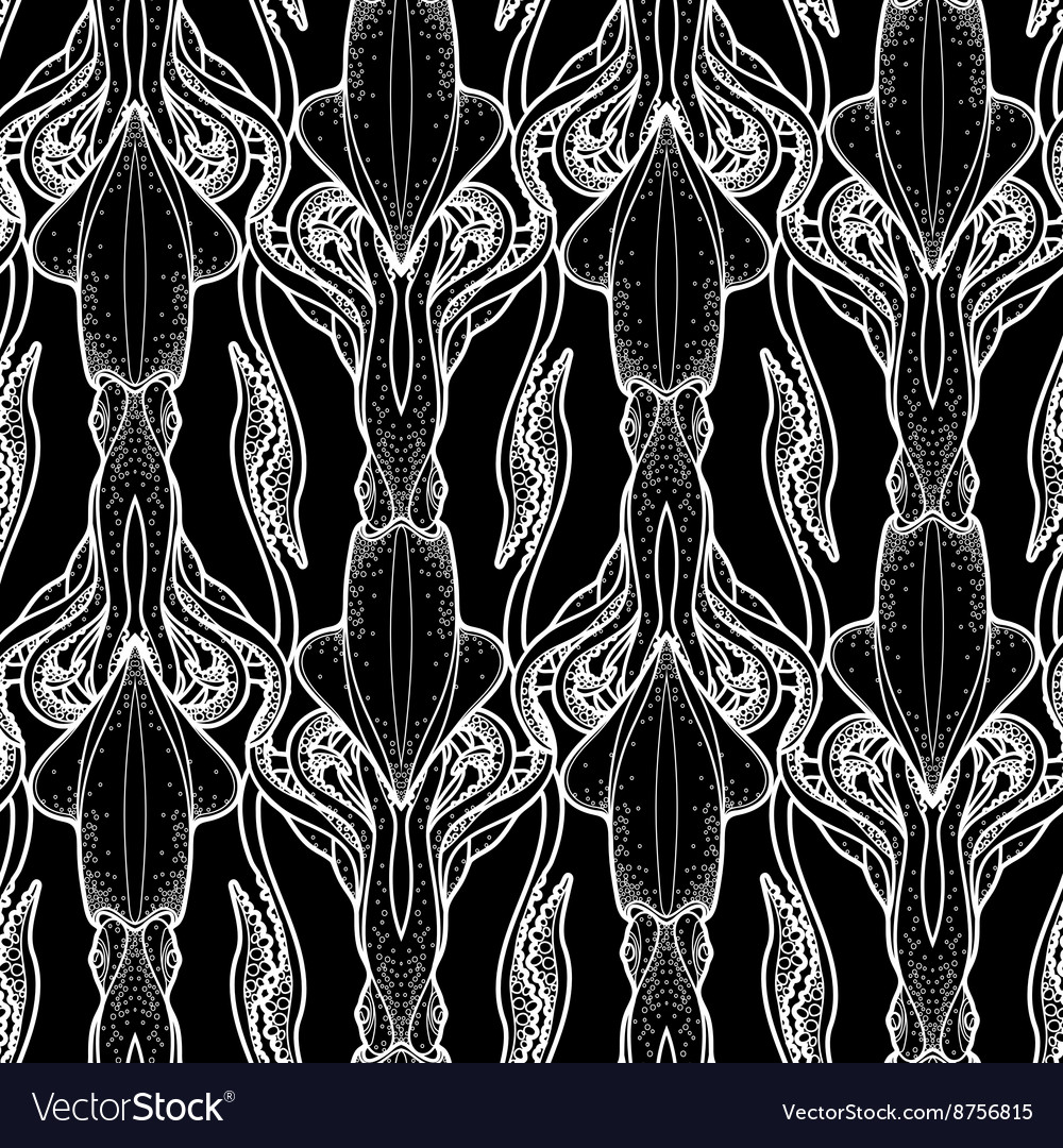 Graphic squid pattern Royalty Free Vector Image