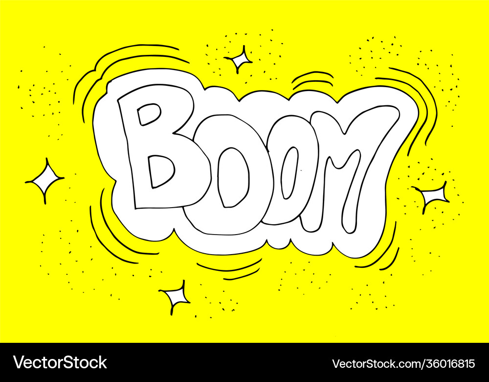 Handwritten boom speech balloon banners Royalty Free Vector