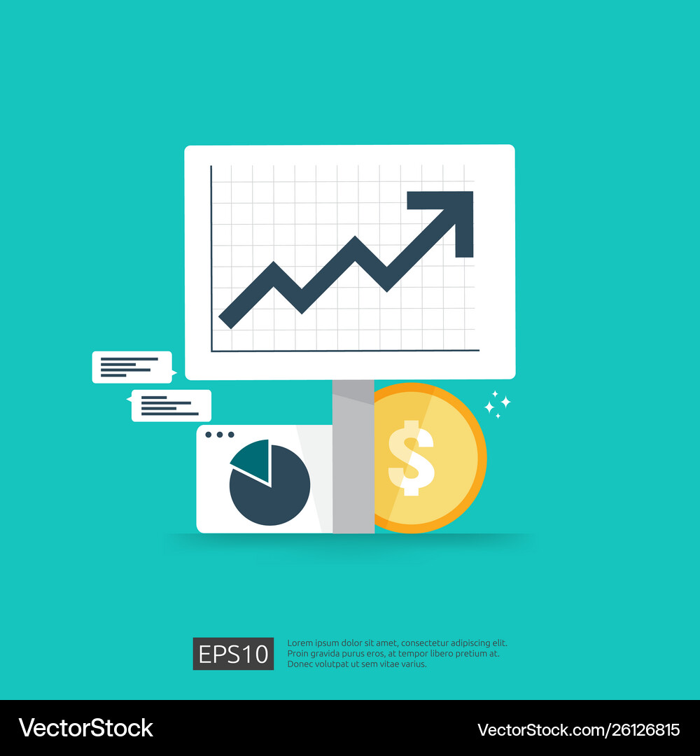 Income salary dollar rate increase statistic Vector Image