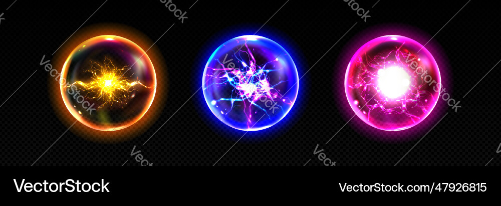 Magic energy balls on transparent background Vector Image
