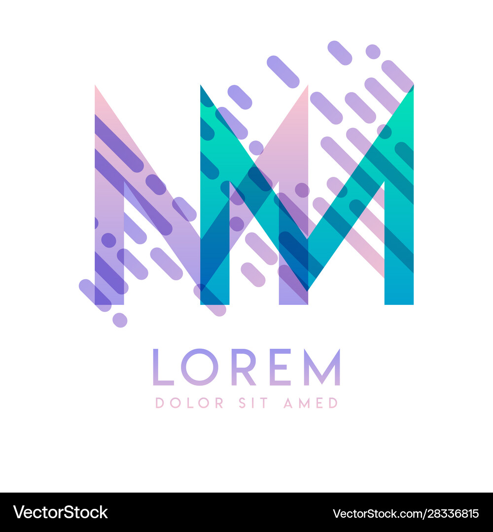 Mm logo with theme galaxy speed and style Vector Image