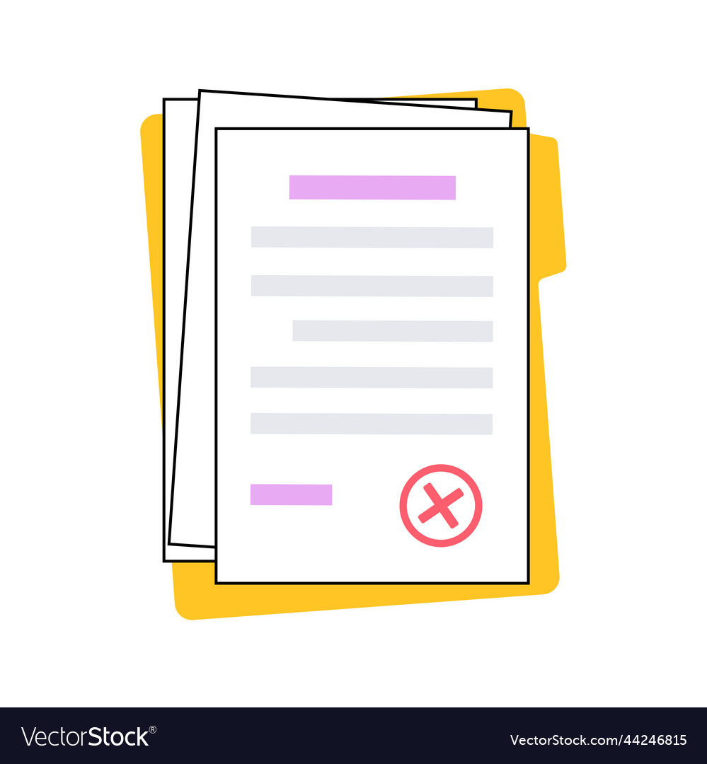 Rejected document concept Royalty Free Vector Image
