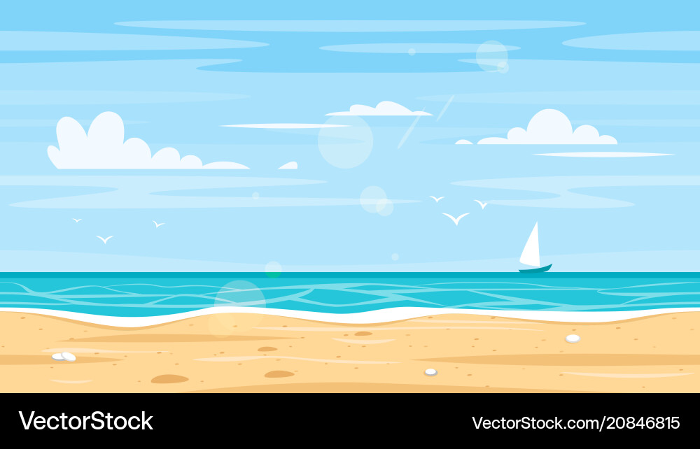 Seamless landscape with sea shore Royalty Free Vector Image