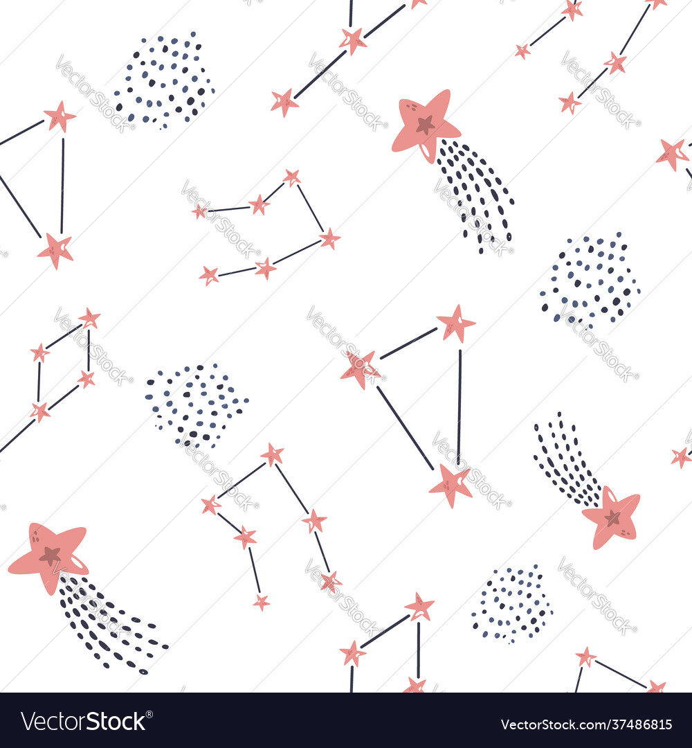 Seamless pattern with different constellations Vector Image