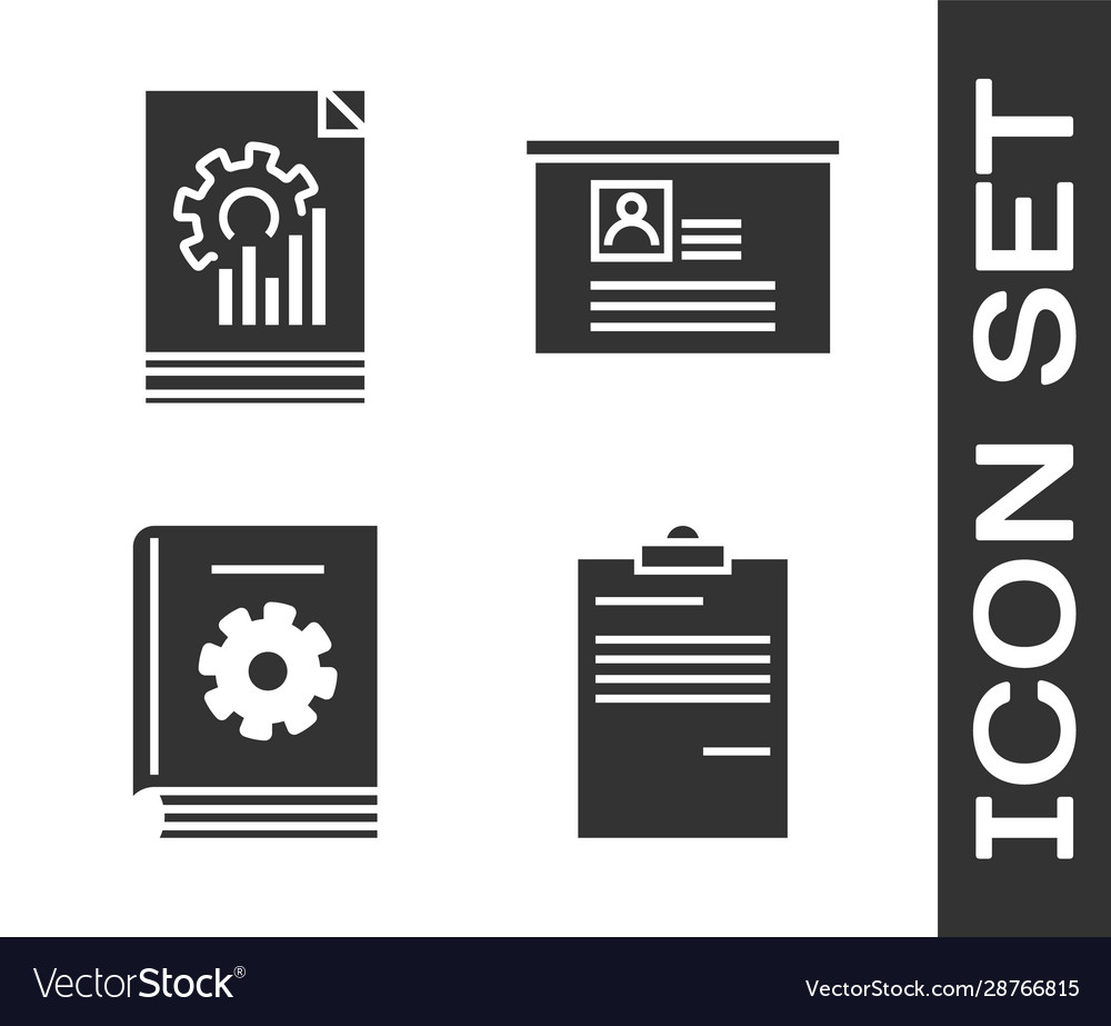 Set document document with graph chart user Vector Image