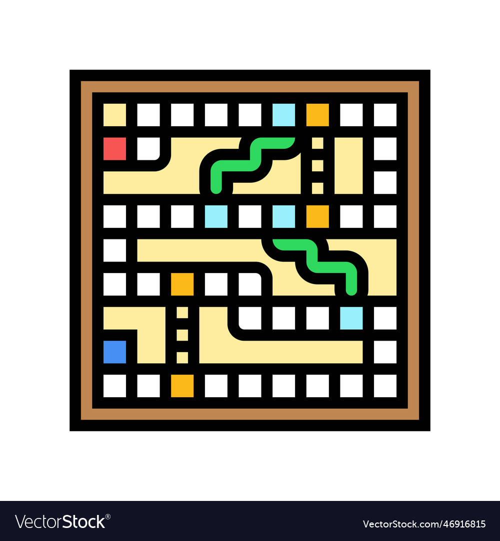 Snakes and ladders game board table color icon Vector Image