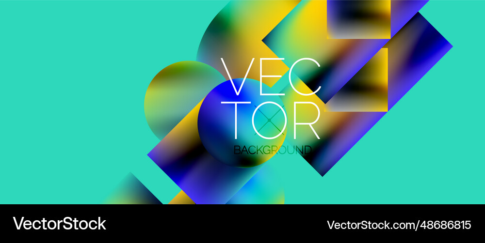 Squares and circles design fluid color gradients Vector Image