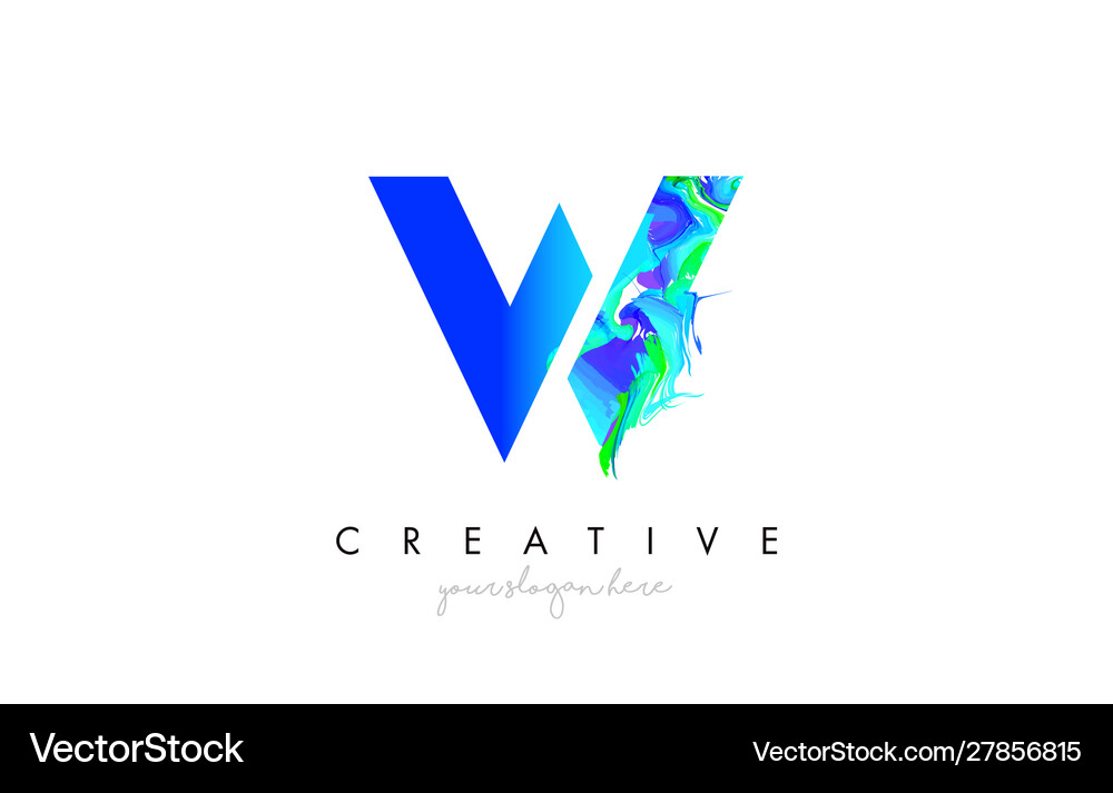 W letter icon design logo with creative artistic Vector Image