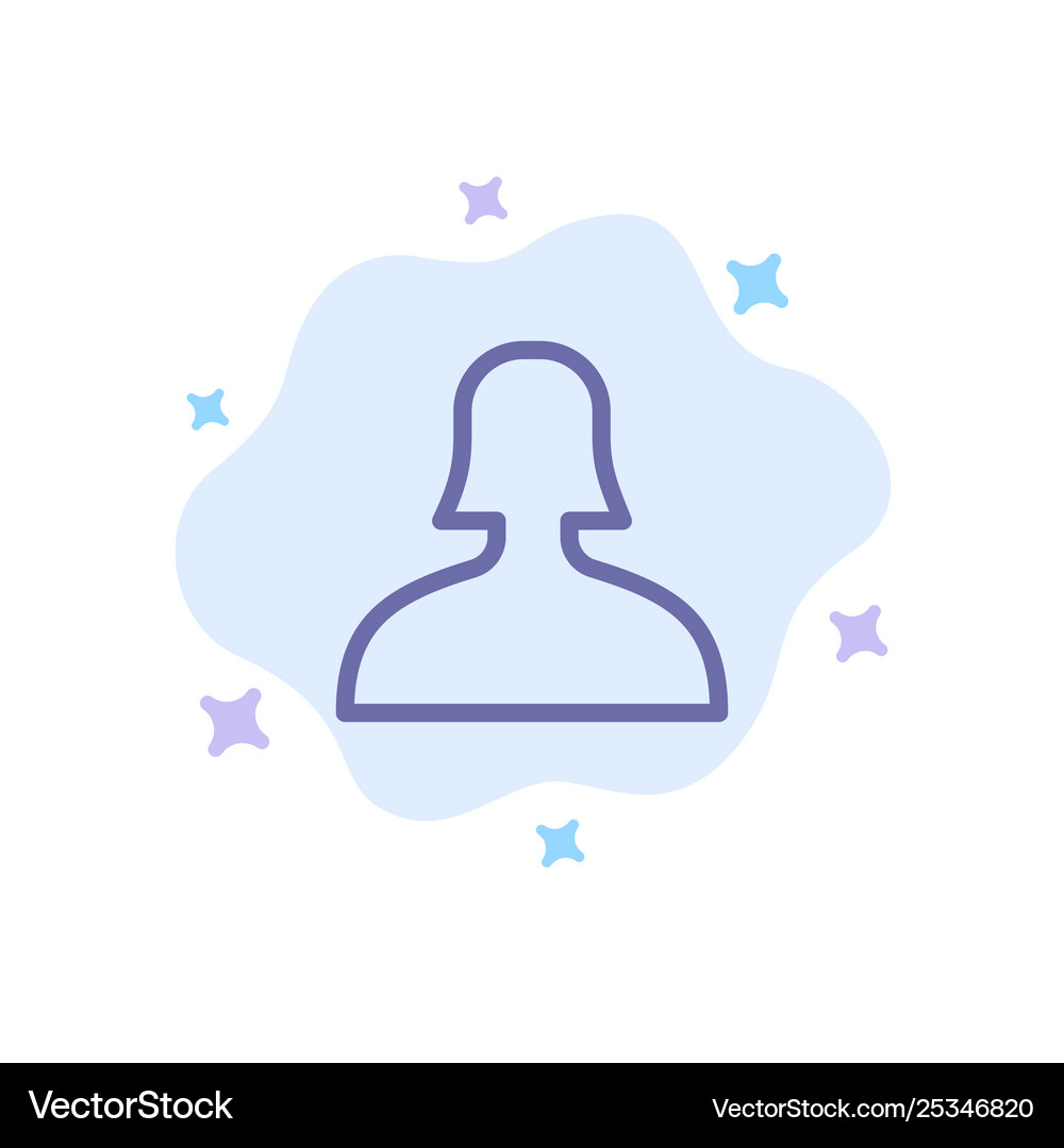 Avatar support woman blue icon on abstract cloud Vector Image